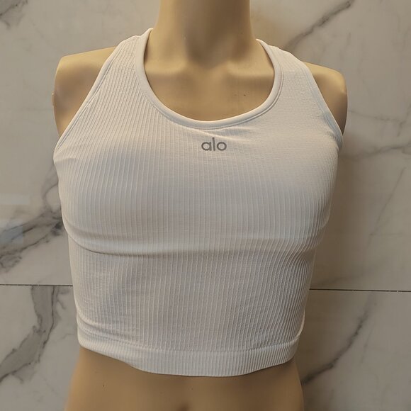 ALO Yoga | Tops | Alo Yoga Rib Support White Tank | Poshmark